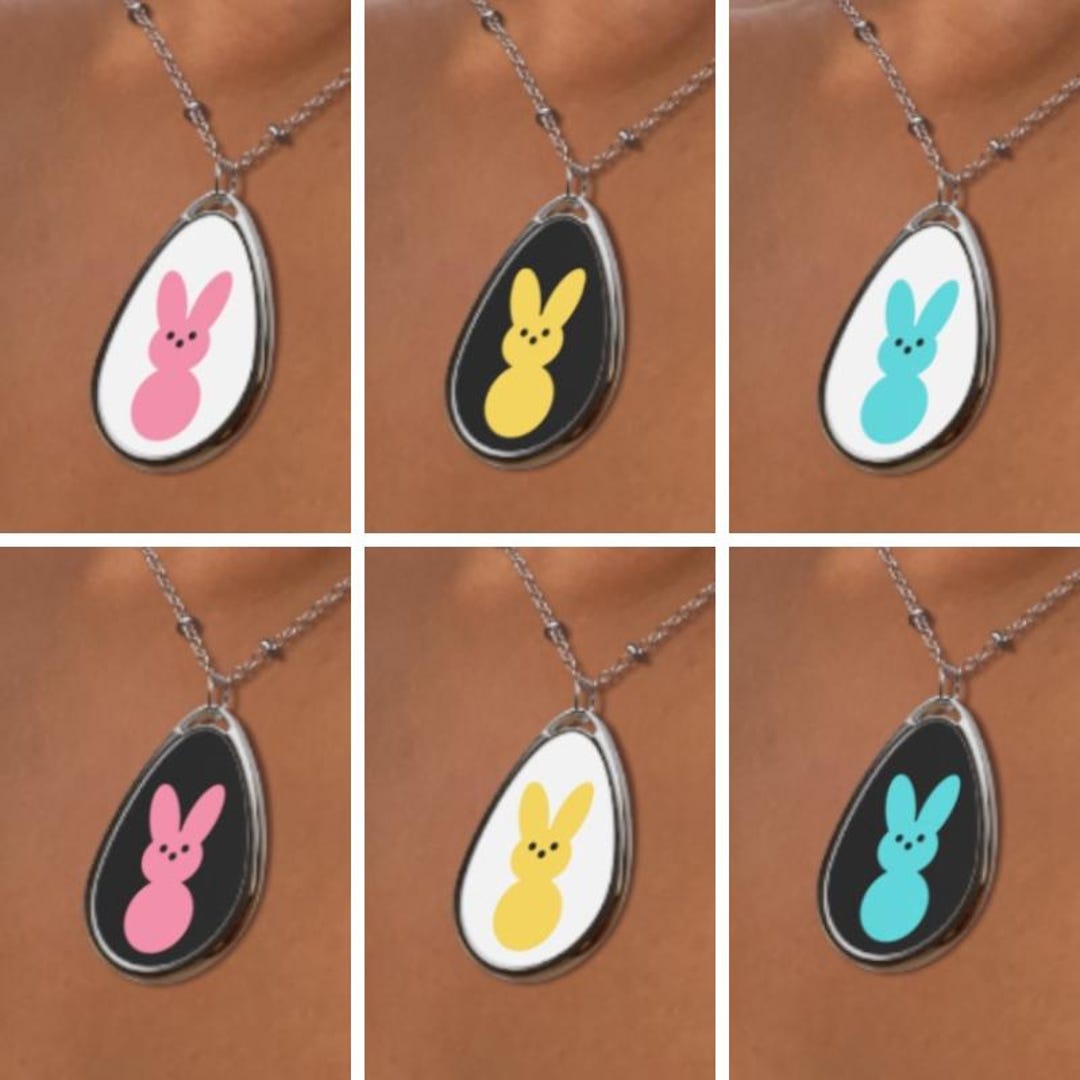 Easter Bunny Peep Jewelry, Candy Rabbit Pendant, Easter Gift, Spring ...
