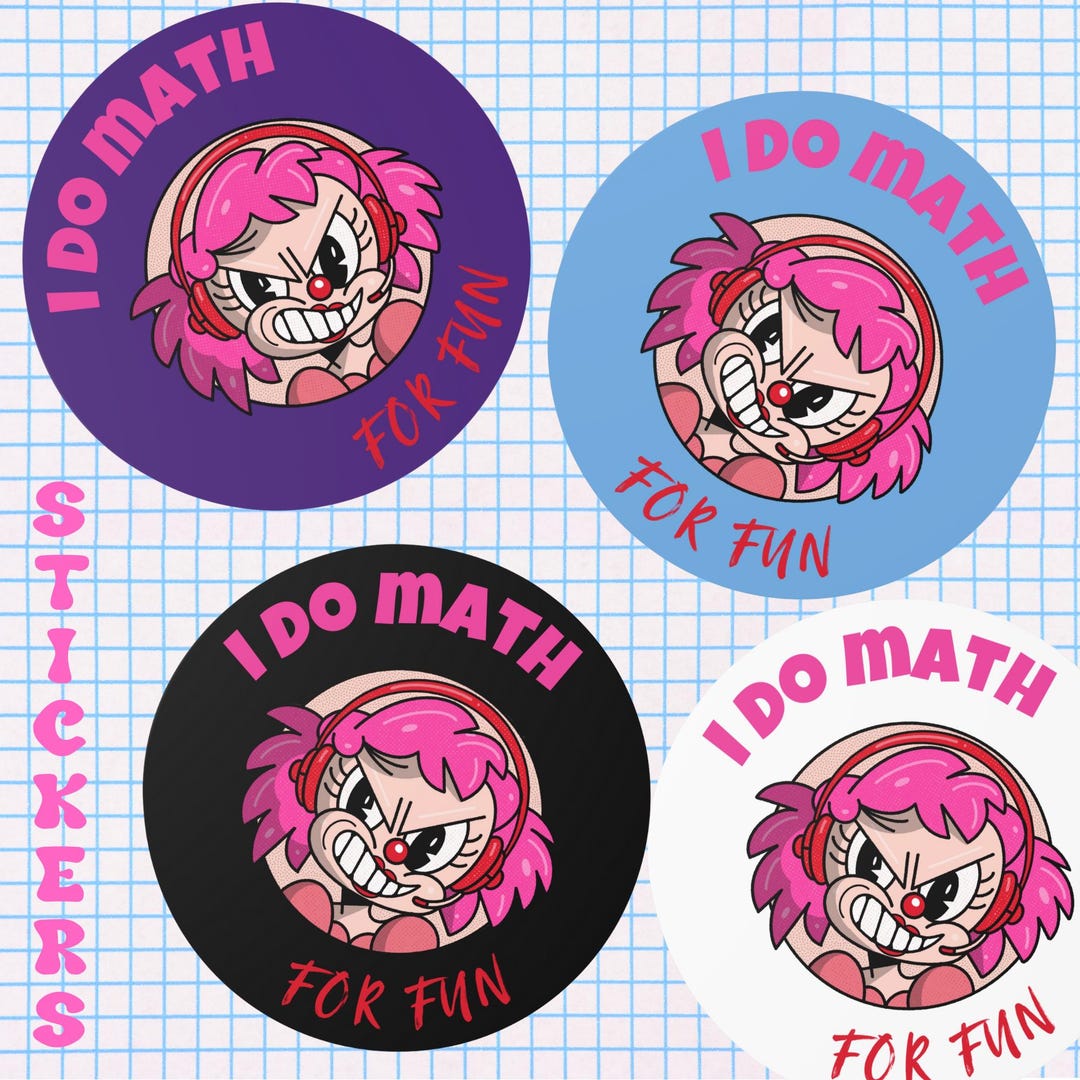 Math Lover Circle Stickers: Waterproof Vinyl Decals, Teacher Student ...