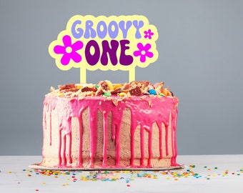 Daisy ONE Cake Topper Digital File Toddler First Birthday Cake Groovy ...