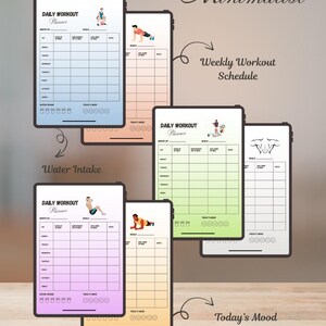 Printable Daily Workout Planner for Men: Fitness Journal (digital ...