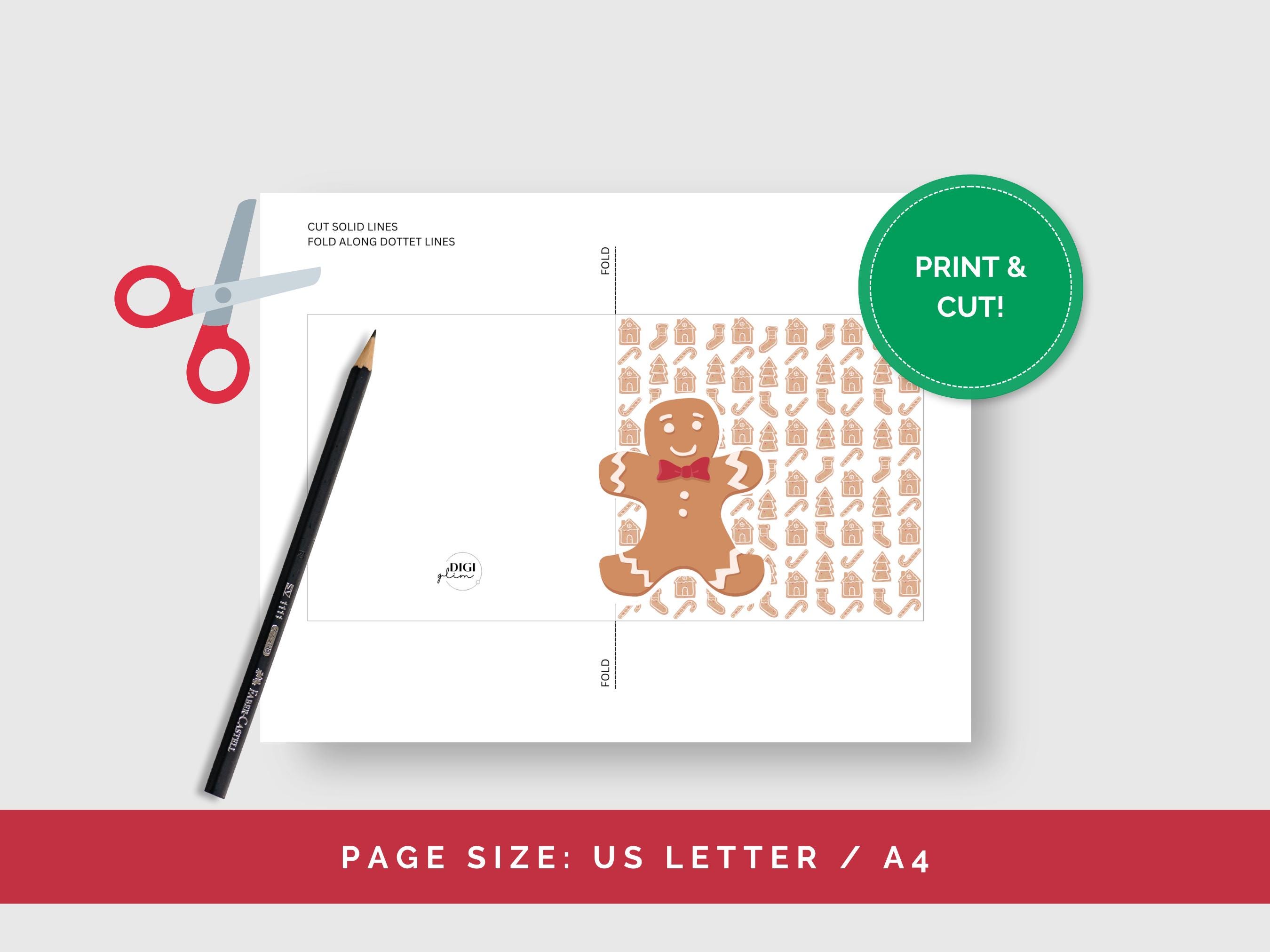 Gingerbread Man Christmas Card: Printable Holiday Greetings (digital ...