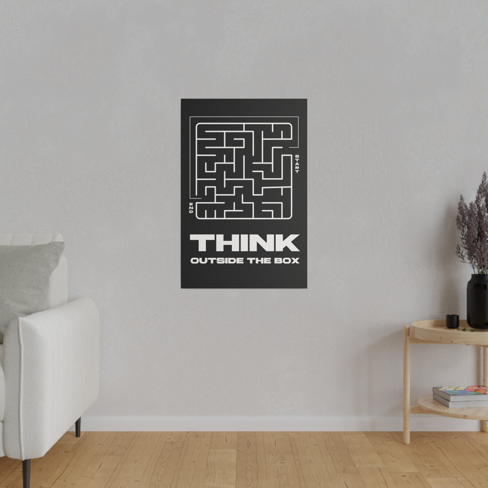 Think Outside the Box Office Decor Motivational Wall Canvas Print ...