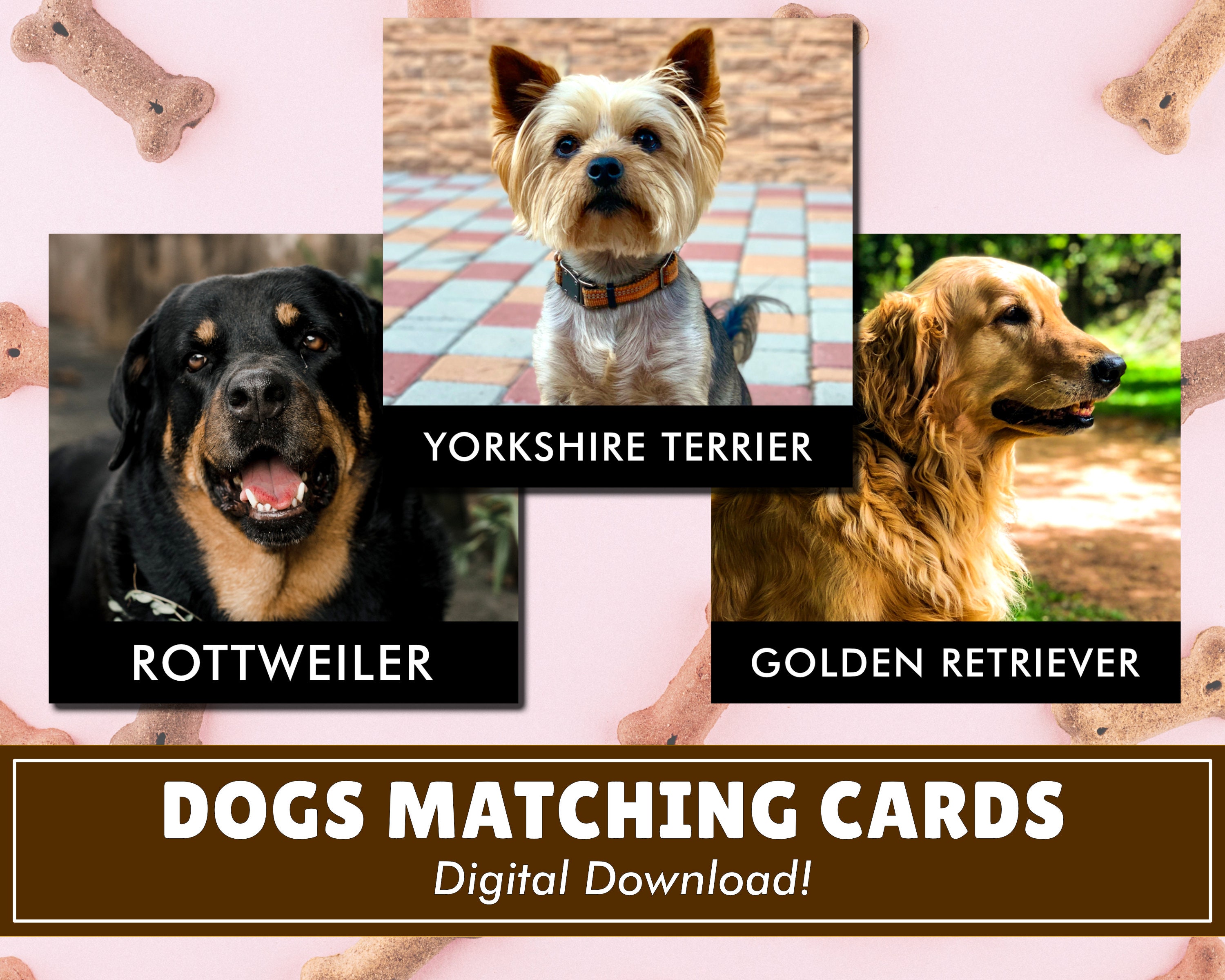 Dogs Matching Cards | Digital Download | Montessori Inspired ...