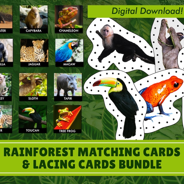 Forest Animals Matching Cards Digital Download Montessori Inspired ...