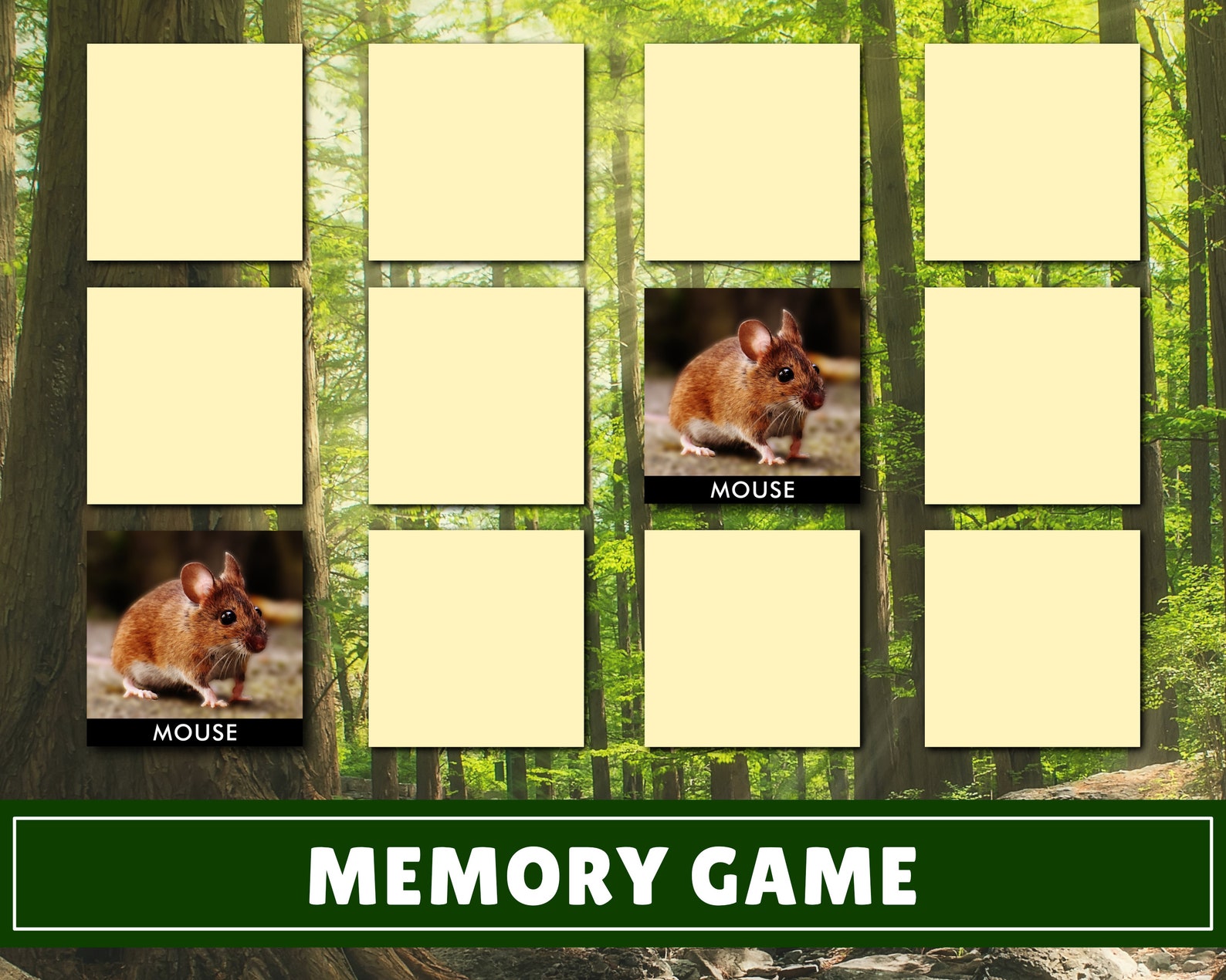 Forest Animals Matching Cards | Digital Download | Montessori Inspired ...