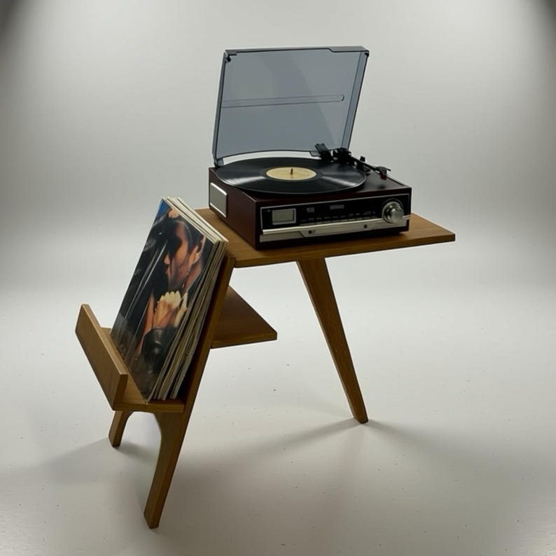Record Player Stand: Wooden Turntable Shelf With Amplifier Storage for Vinyl Collection - Etsy