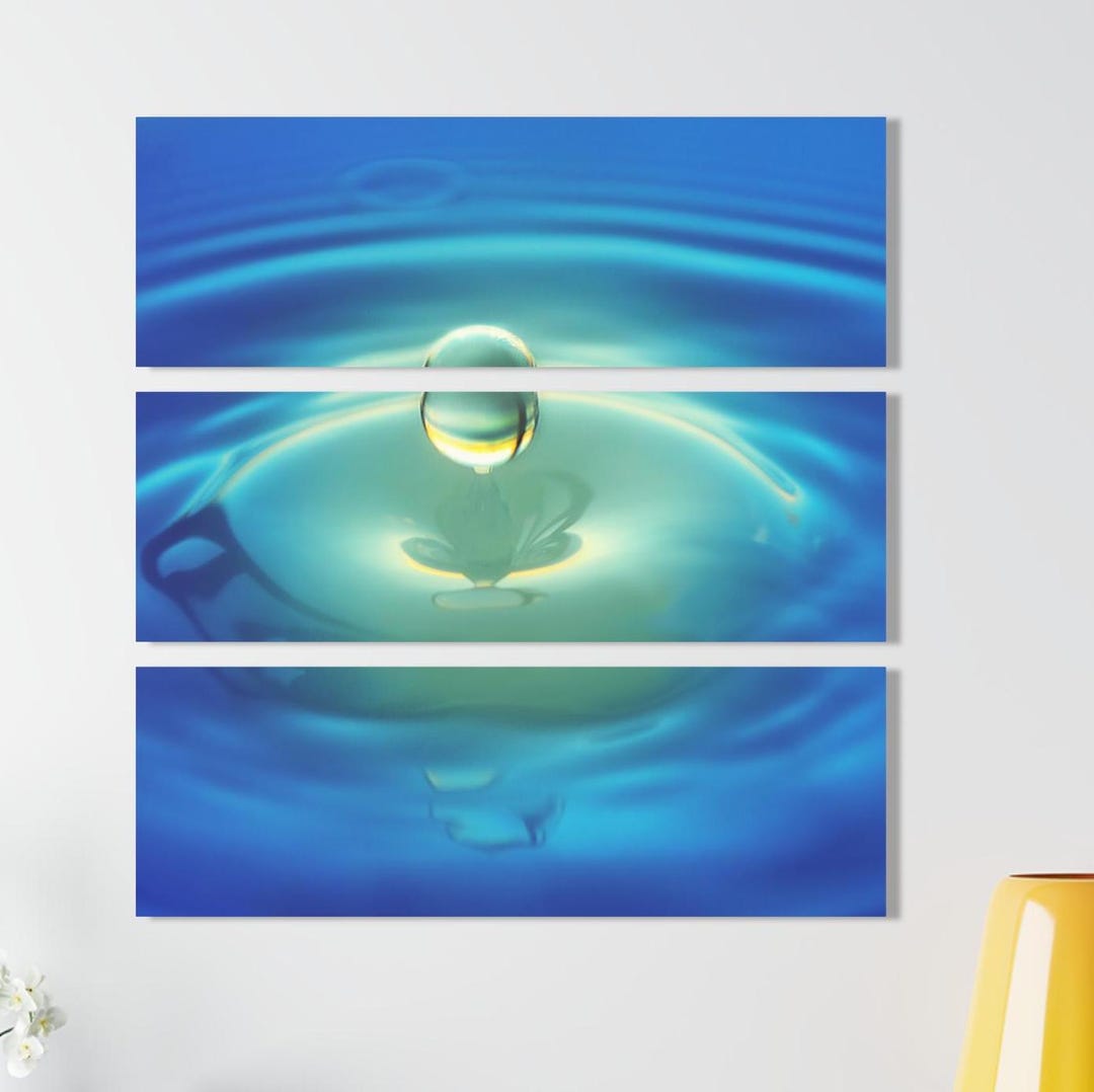 Water Droplet Modern Design Triptych Acrylic 3-panel Print Wall Art ...