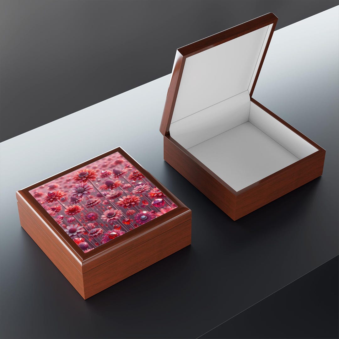 Bejeweled Daisy Floral Design Jewelry Box Trinket Box Bedroom Dresser ...