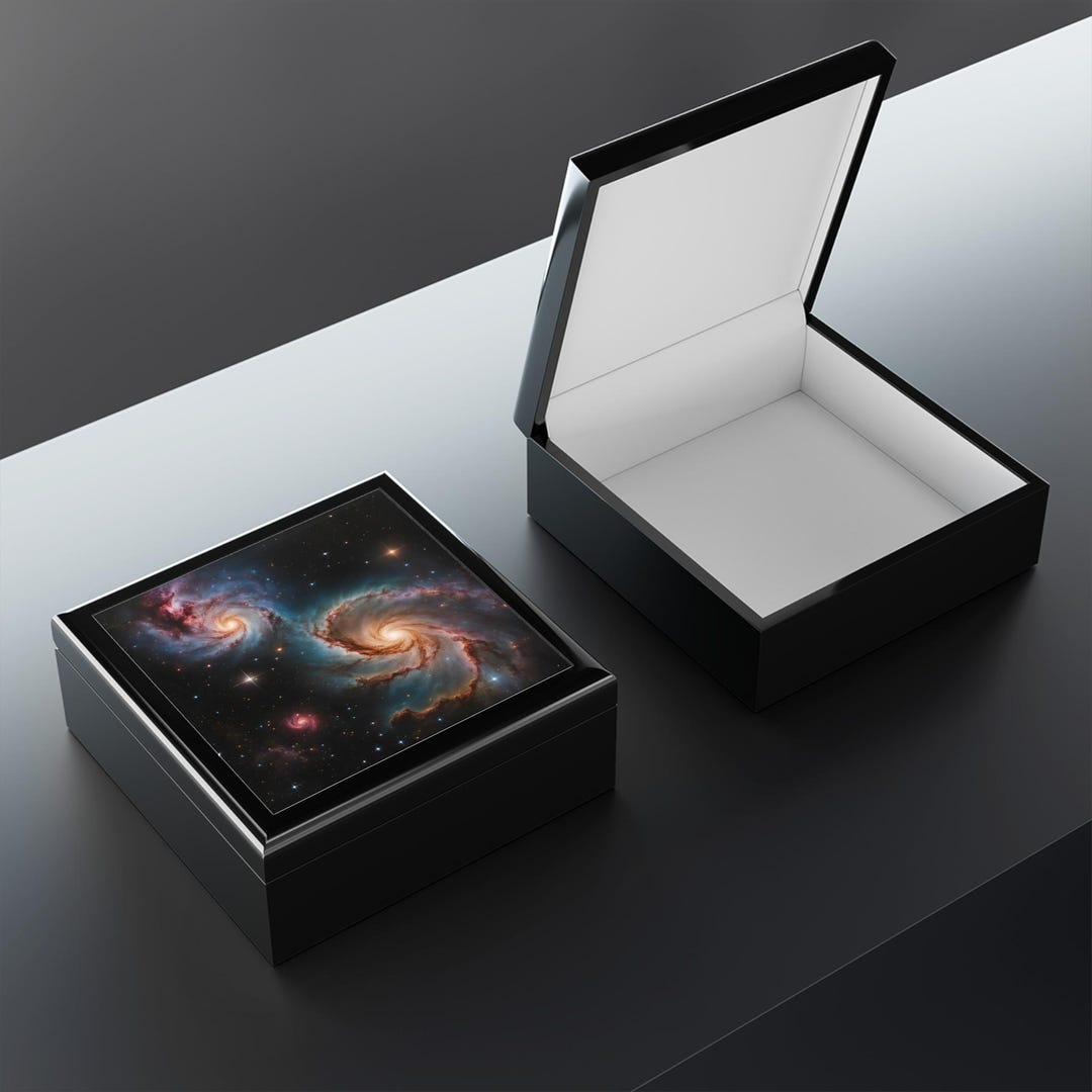 Unique Celestial Art Print Cosmic Galaxy Design Jewelry Box Trinket Box ...