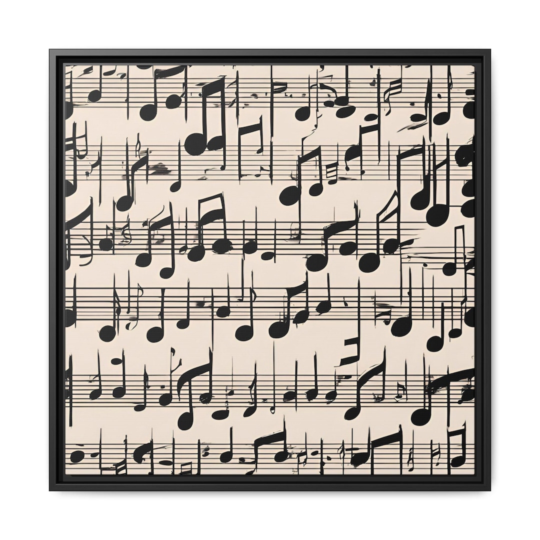 Music-themed Print Abstract Sheet Music Design Unique Framed Canvas ...
