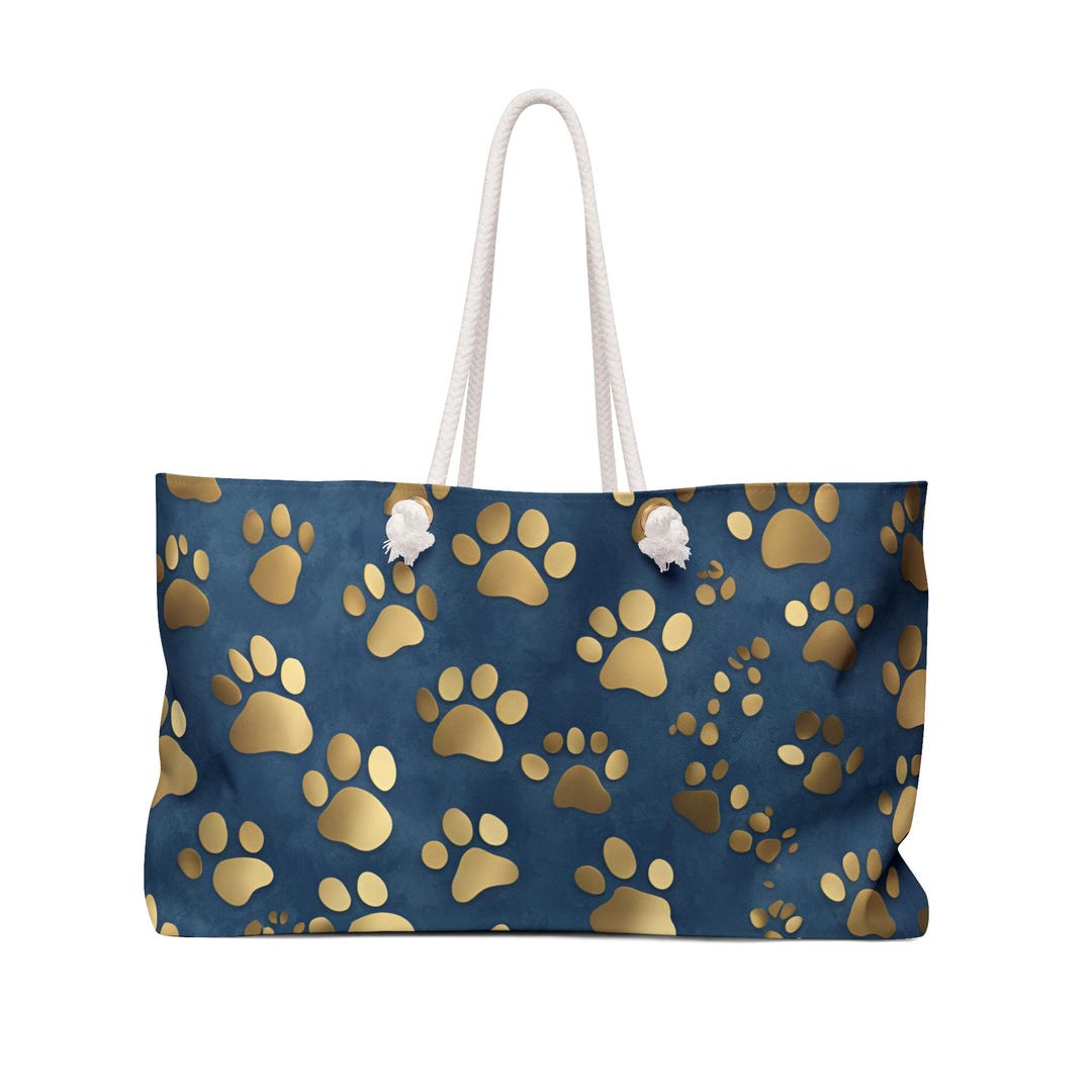 Tote Paw Print Tote Bag Beach Bag Shopping Bag Boho Gift Bag Cottage ...