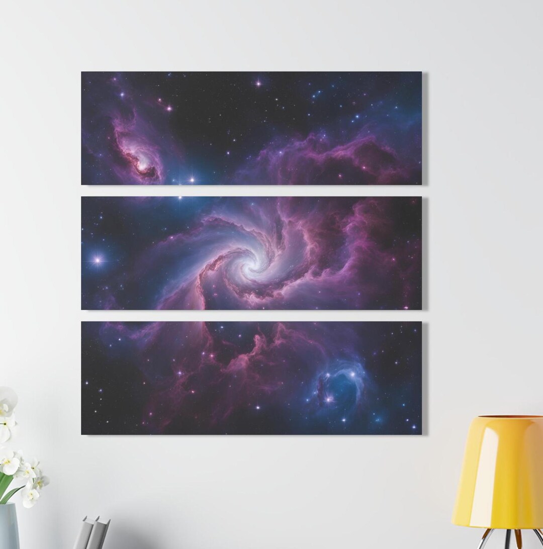 Celestial Deep Space Galaxy Design 3-panel Triptych Acrylic Print Wall ...