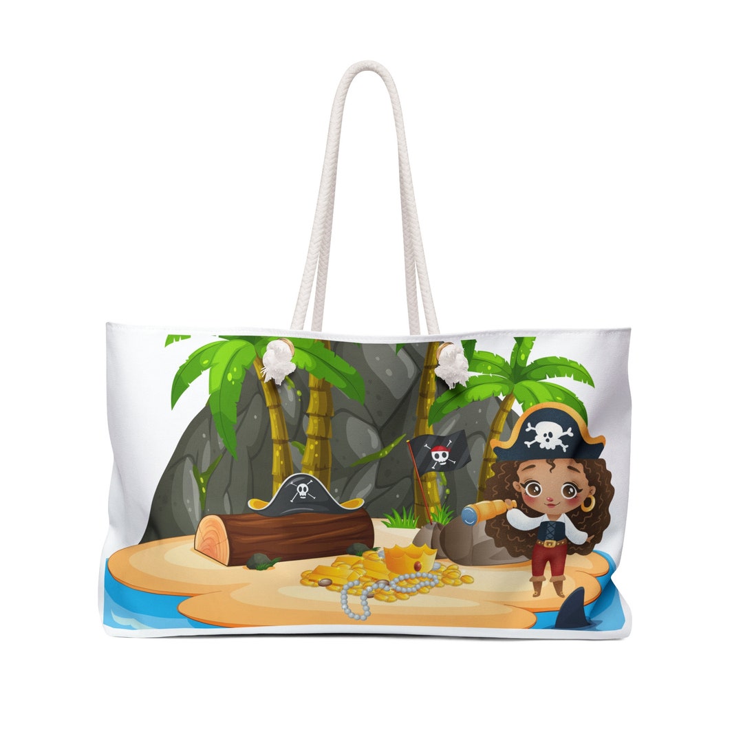Pirate Girl Tote Explorer Large Weekender Pirate's Booty Treasure Beach ...