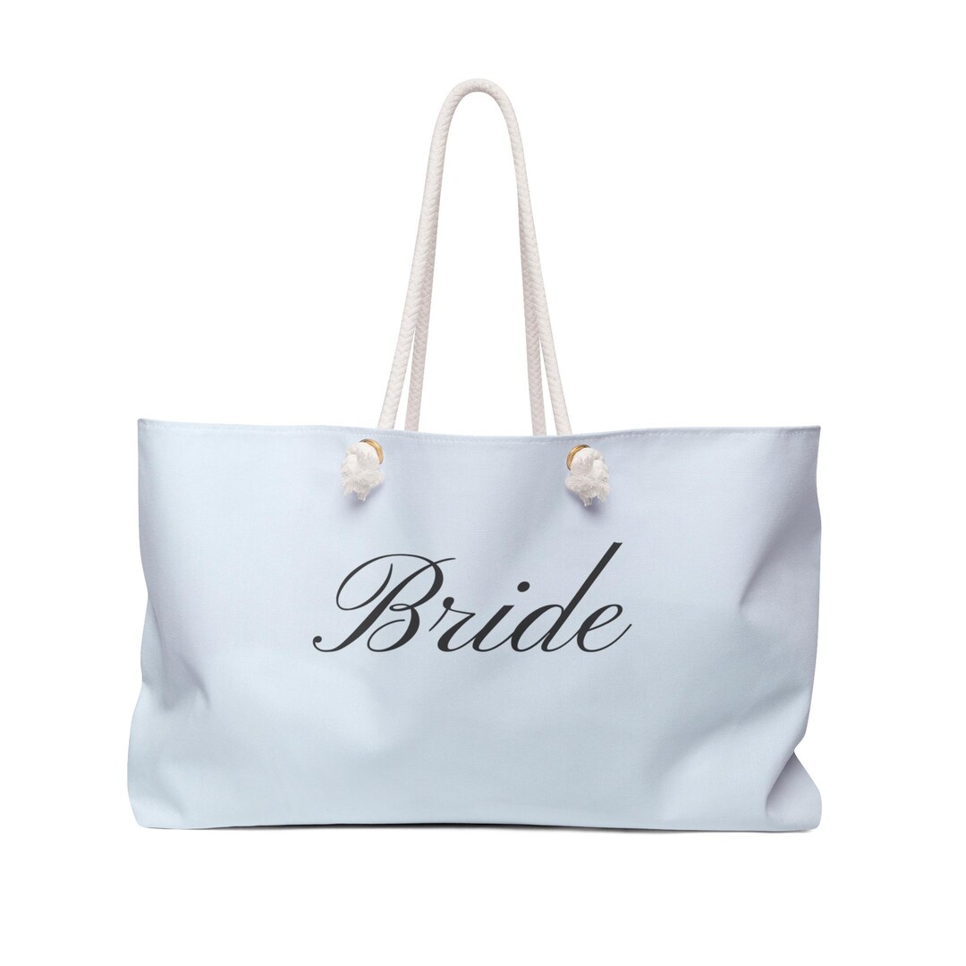 Bride Weekender Tote Bag Cottage Core Bridal Light Blue Wedding Gift ...