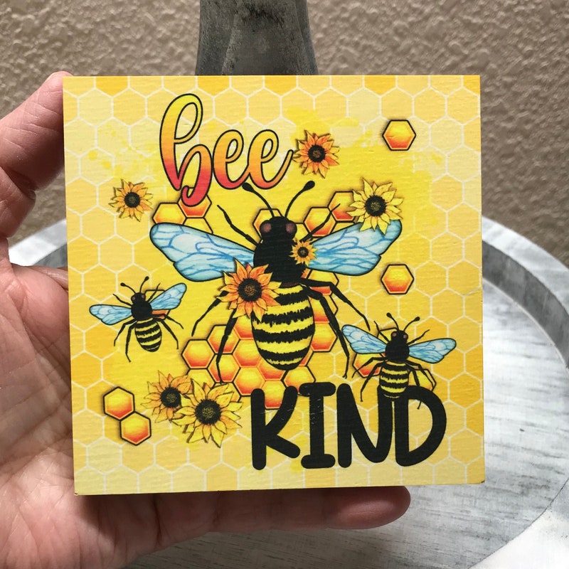 Wood Block Bee Sign - Etsy