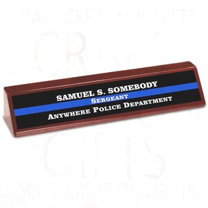 DESK NAME PLATE Police Officer Law Enforcement Executive Wedge Thin ...