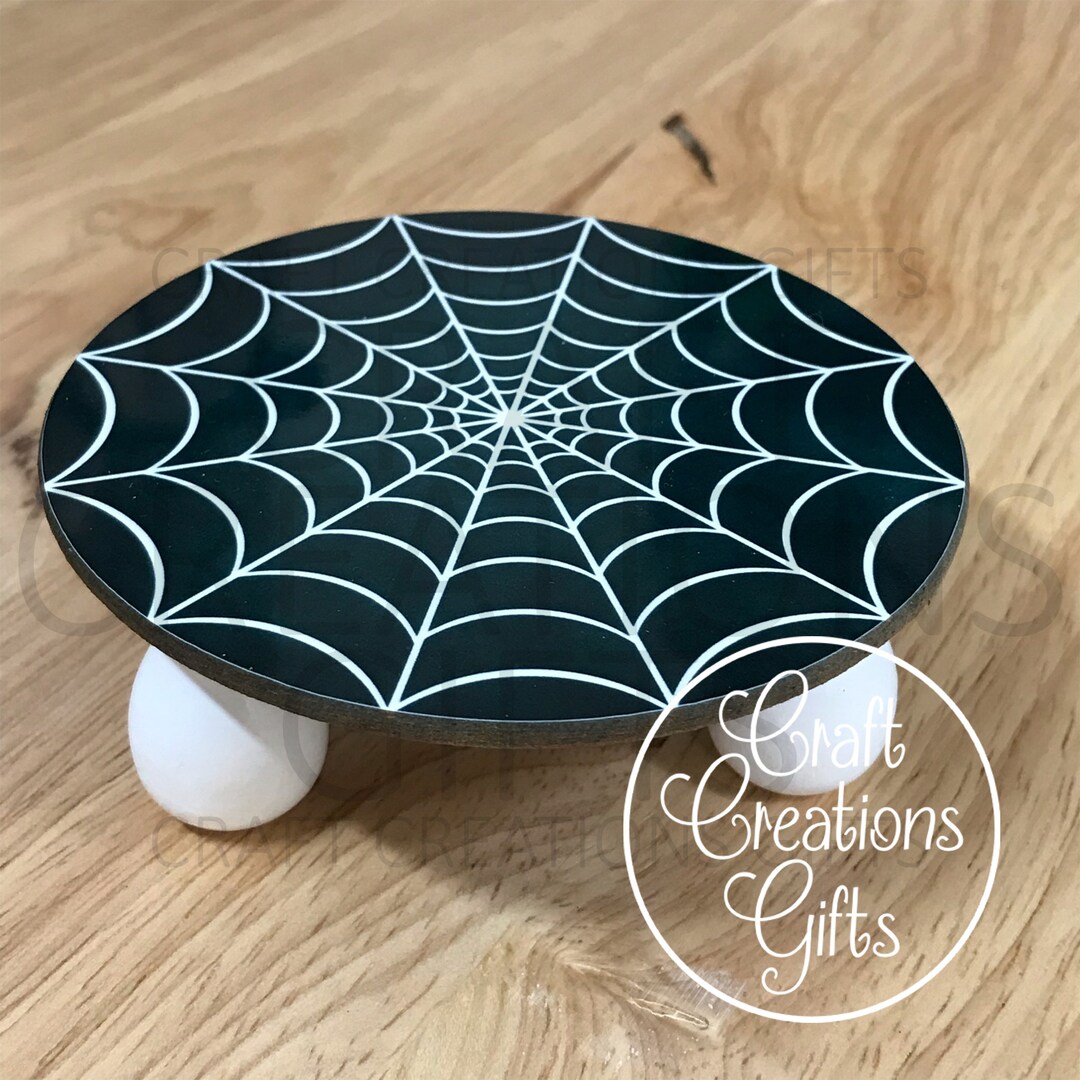 SMALL RISER Spider Web Fall Autumn Theme Tiered Tray Decor Display ...