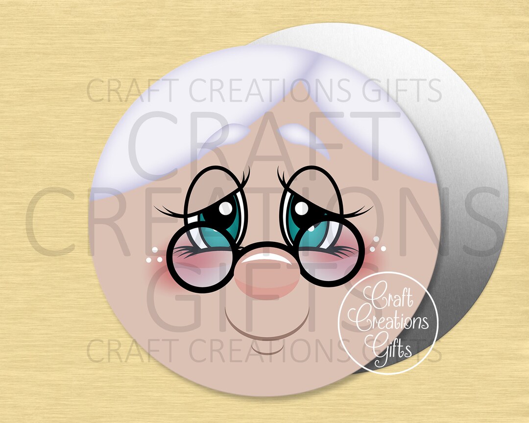 ROUND CRAFT SIGN Mrs Santa Clause Face Crafts - Etsy