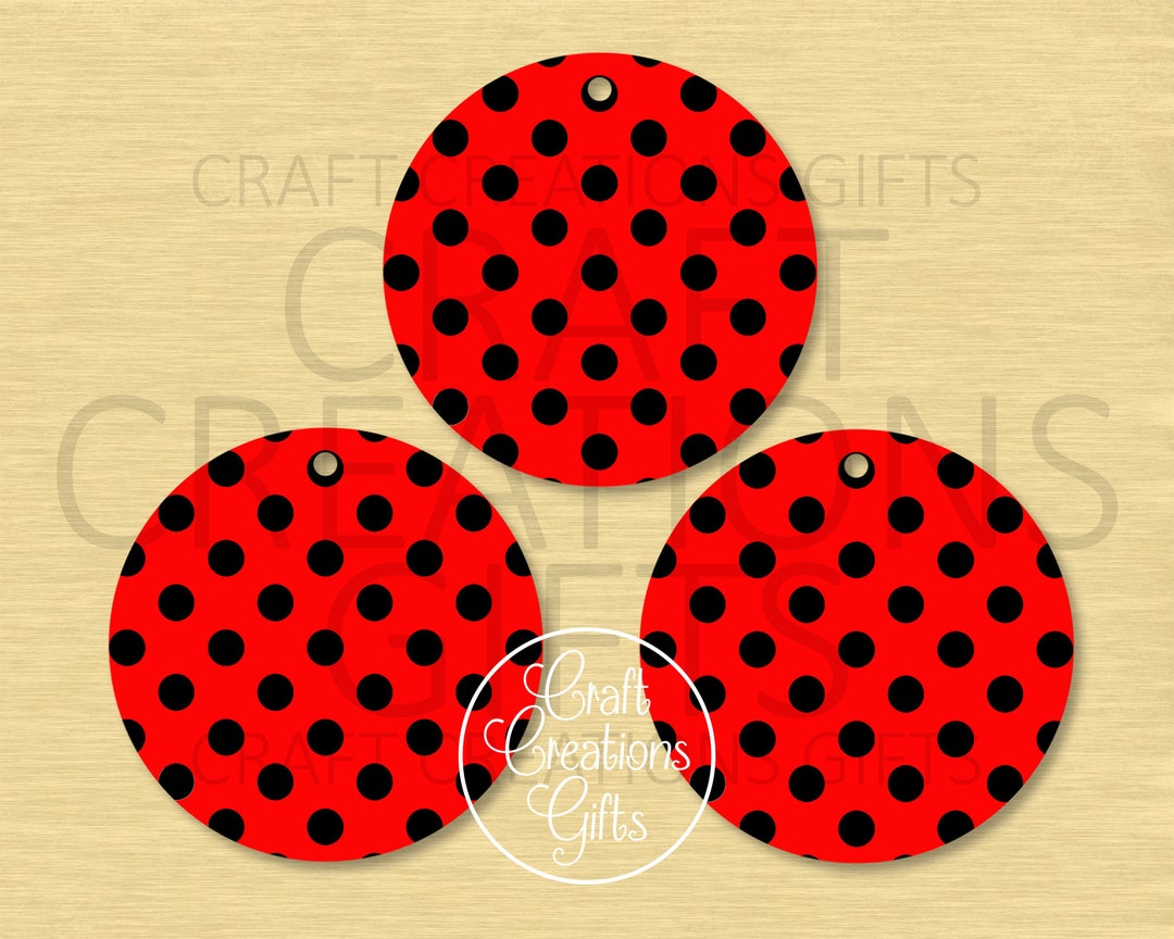 GARLAND TAGS Lady Bug Dots Tiered Tray Beaded Garland Tag Ladybug Theme ...