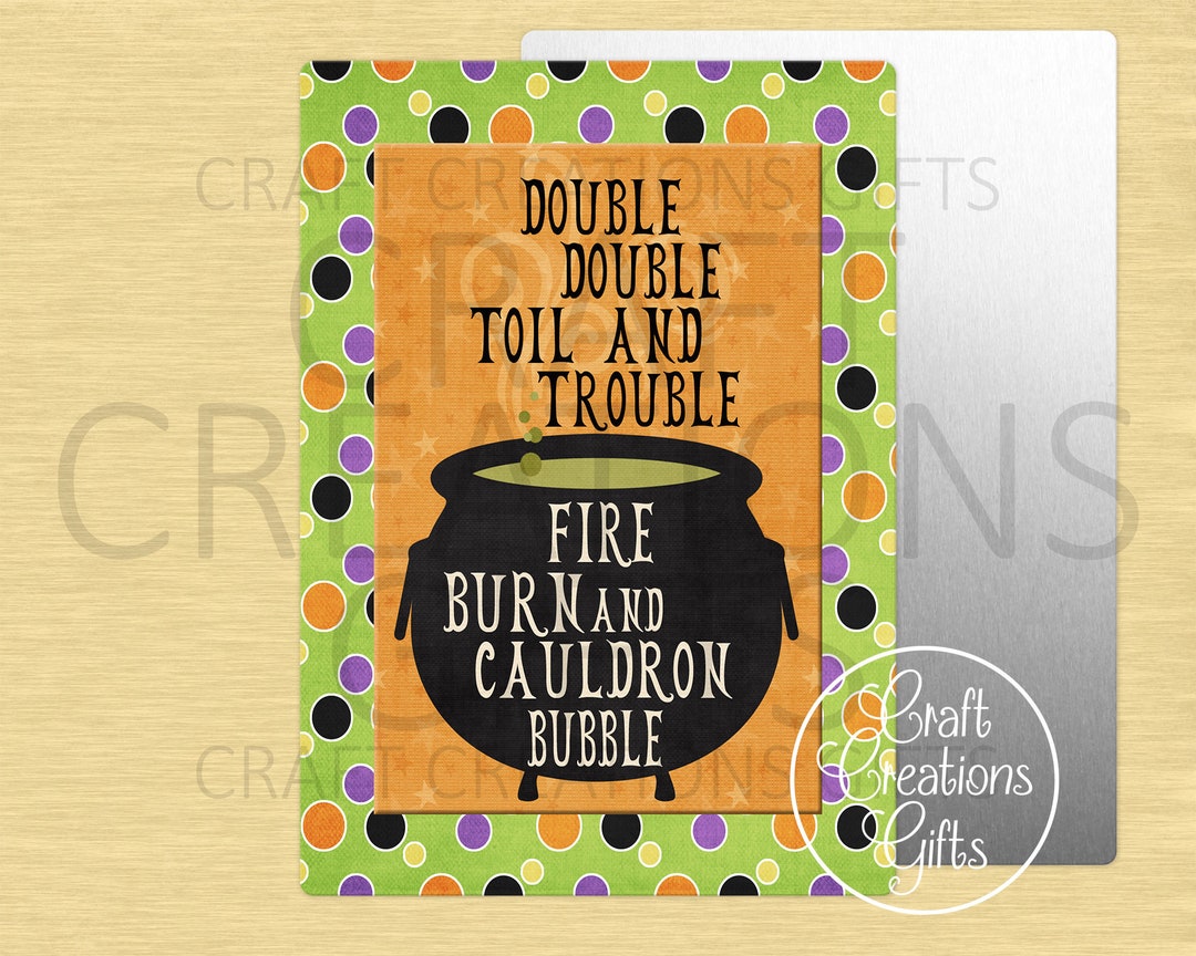 MINI SIGN Double Double Toil and Trouble Halloween Crafts Miniatures ...