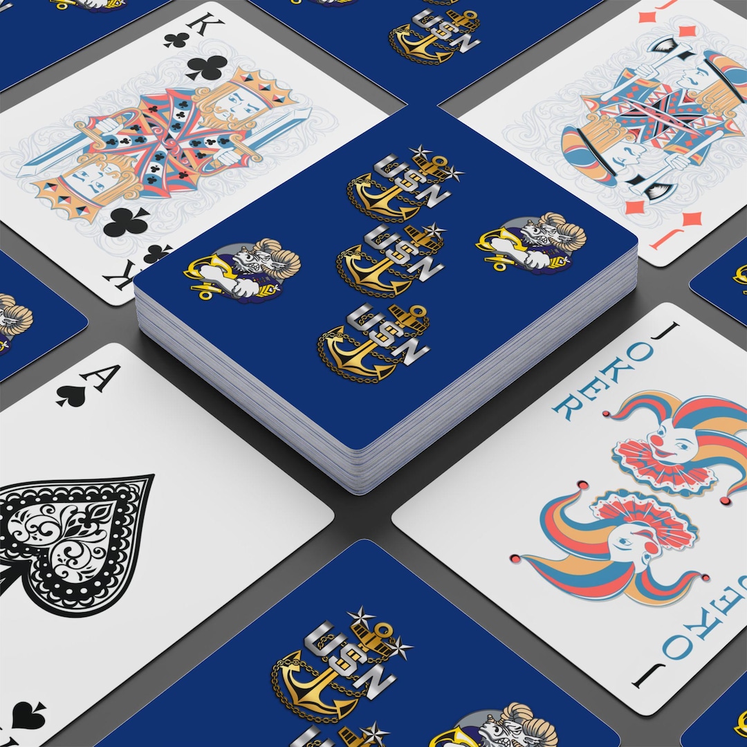 Navy Goat Locker Top 3 CPO Ranks Poker Playing Cards | Military Card ...