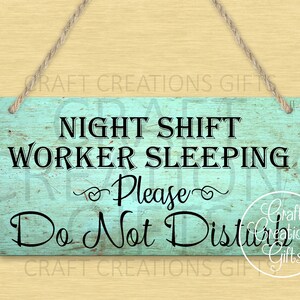 METAL SIGN Night Shift Worker Sleeping Please Do Not Disturb | Etsy