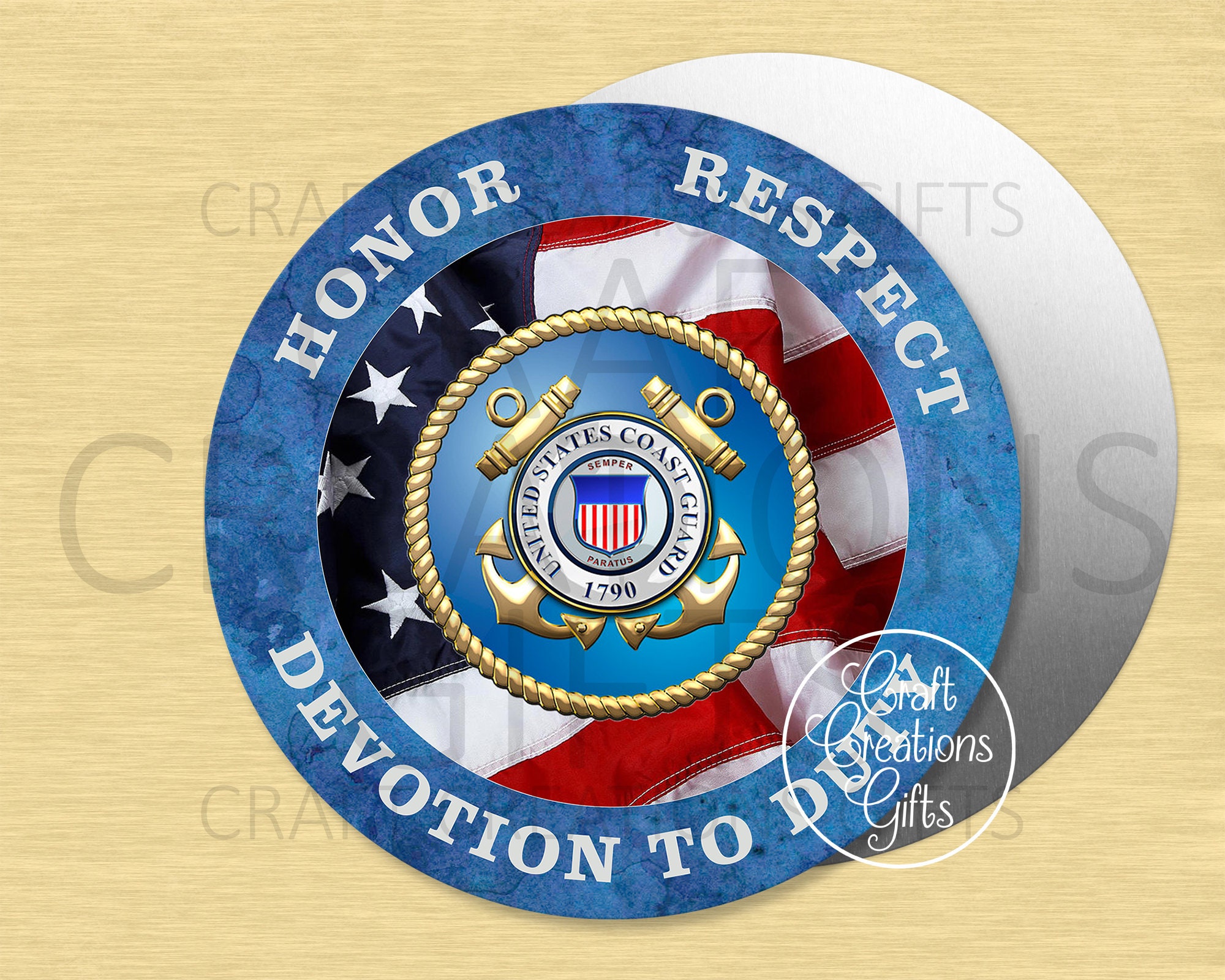 ROUND SIGN Coast Guard Core Values Military Crafts Decor - Etsy UK