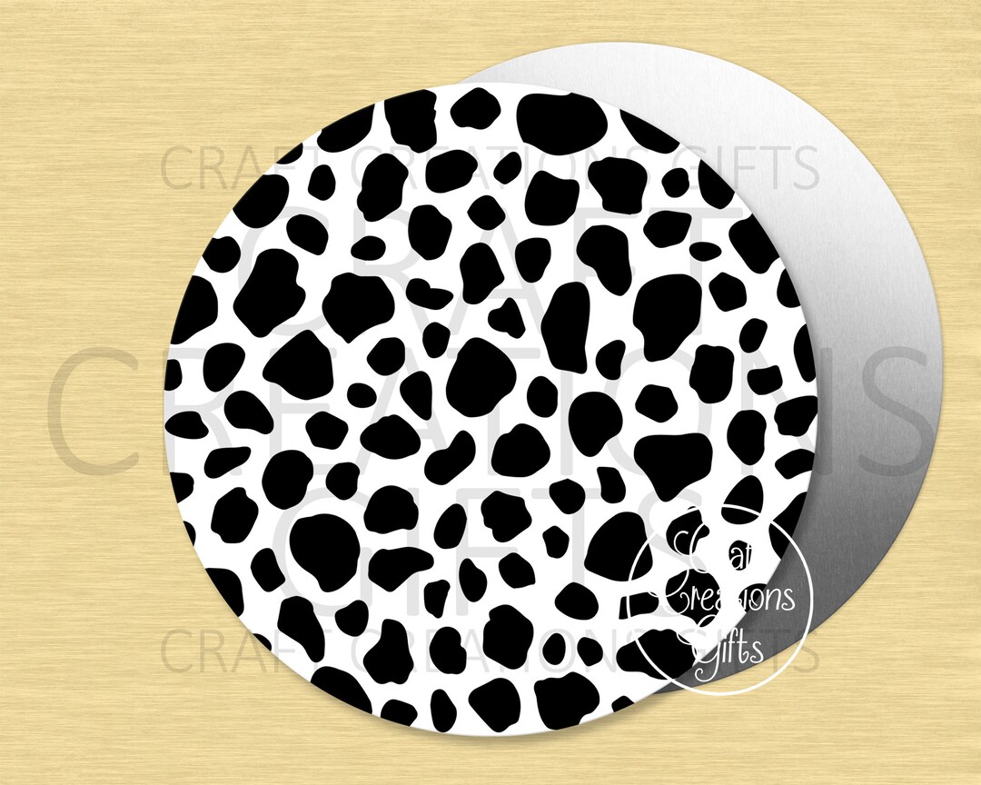 CRAFT SIGN Dalmatian Spots Dog Black White Tiered Tray Round Crafts ...