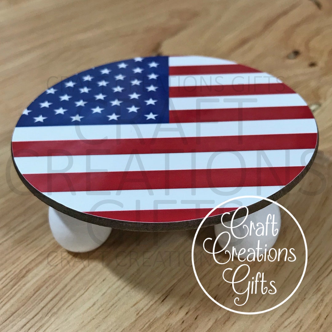 MINI RISER Flag USA American July 4th Patriotic Tiered Tray Decor ...