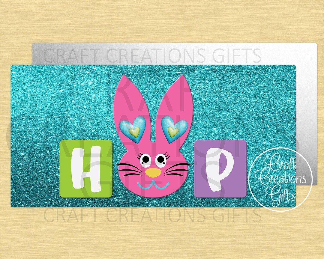 CRAFT SIGN Hop Easter Bunny Rabbit Crafts Dollhouse Diorama Room Box ...