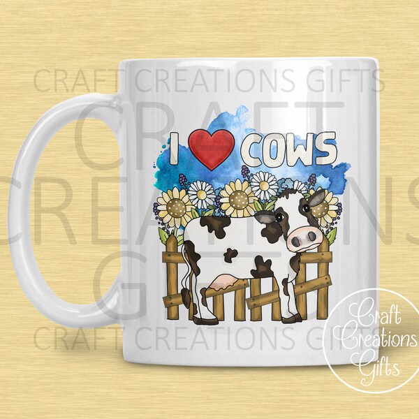 I Heart Cows Mug - Etsy