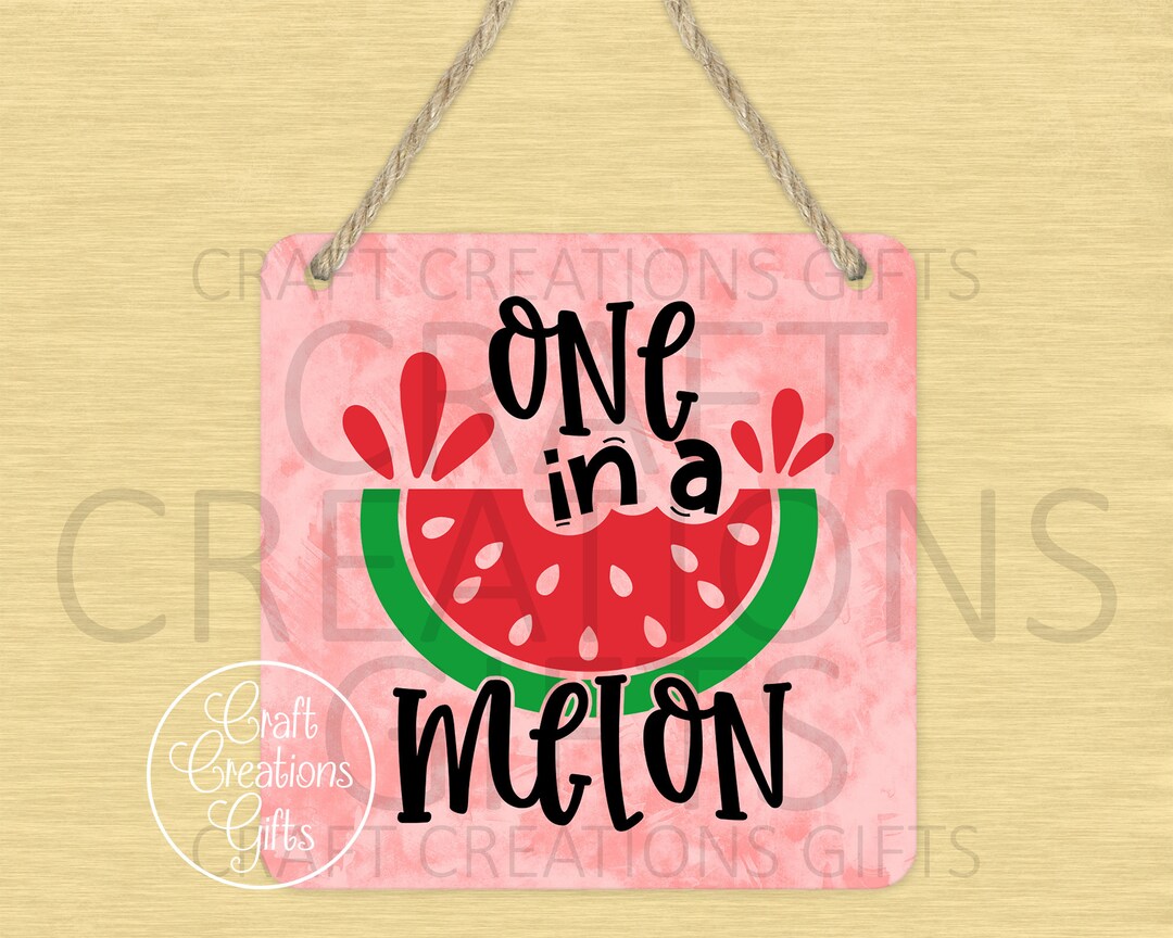 SQUARE SIGN One in A Melon Watermelon Summer Theme Crafts Tiered Tray ...