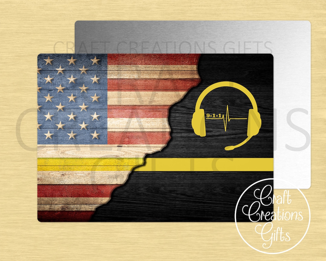 SMALL SIGN 911 Dispatcher Thin Gold Line Tiered Tray Sign Crafts - Etsy