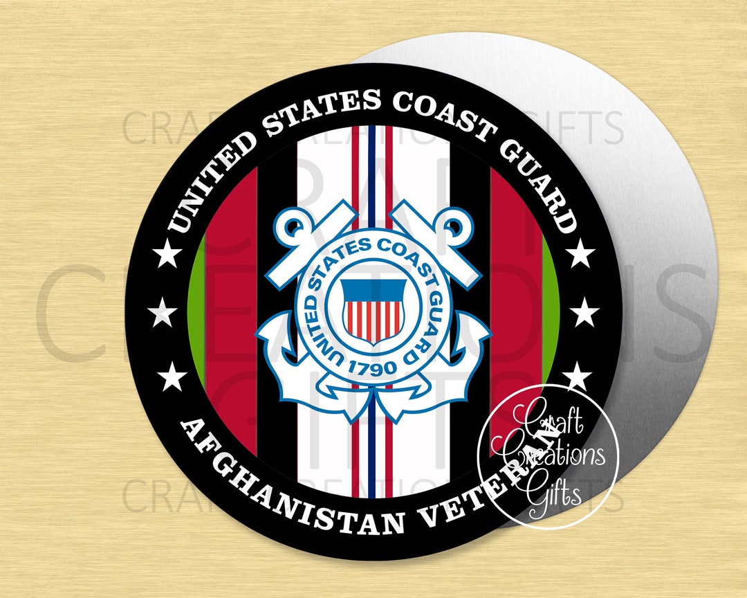 CRAFT SIGN Coast Guard Afghanistan Veteran Military Tiered Tray Round ...