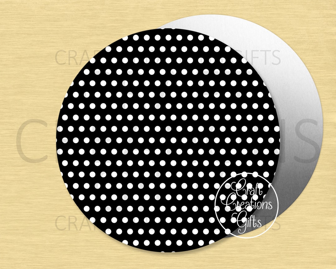 ROUND SIGN Black White Polka Dots Flower Centers Wreath Center - Etsy