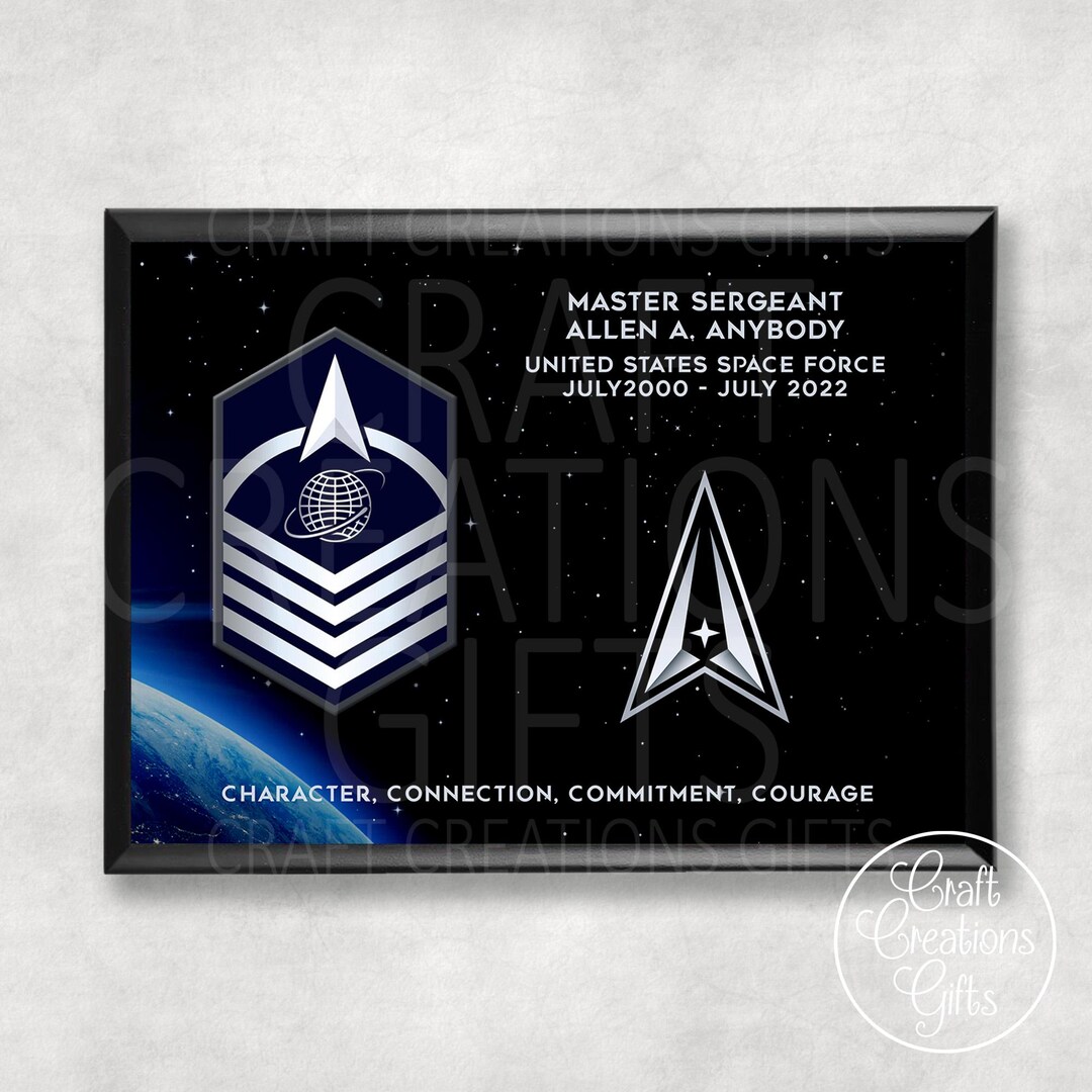 SPACE FORCE RANK Plaque 12x9 Custom Personalized Military Retirement ...