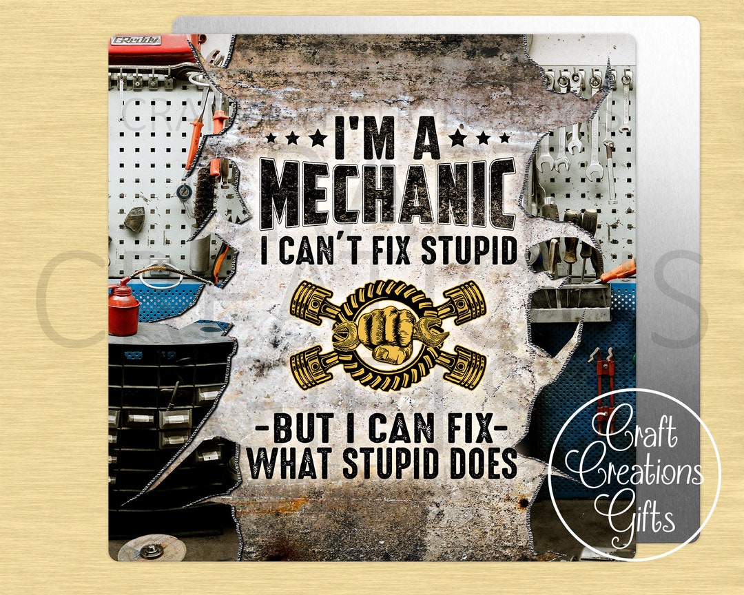SQUARE CRAFT SIGN Mechanic Man Cave Humor Crafts Decor Wreaths - Etsy