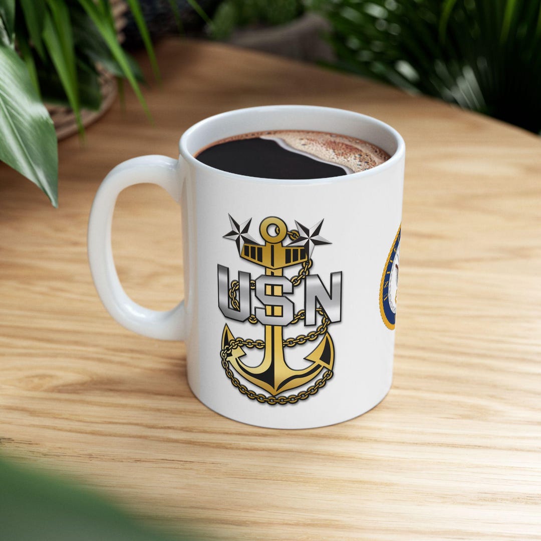 Navy Rank Mug MCPO | Master Chief Petty Officer Military Ceramic Coffee ...