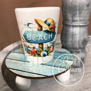 MINI RISER Beach Wood Driftwood Summer Theme Tiered Tray Decor Display ...
