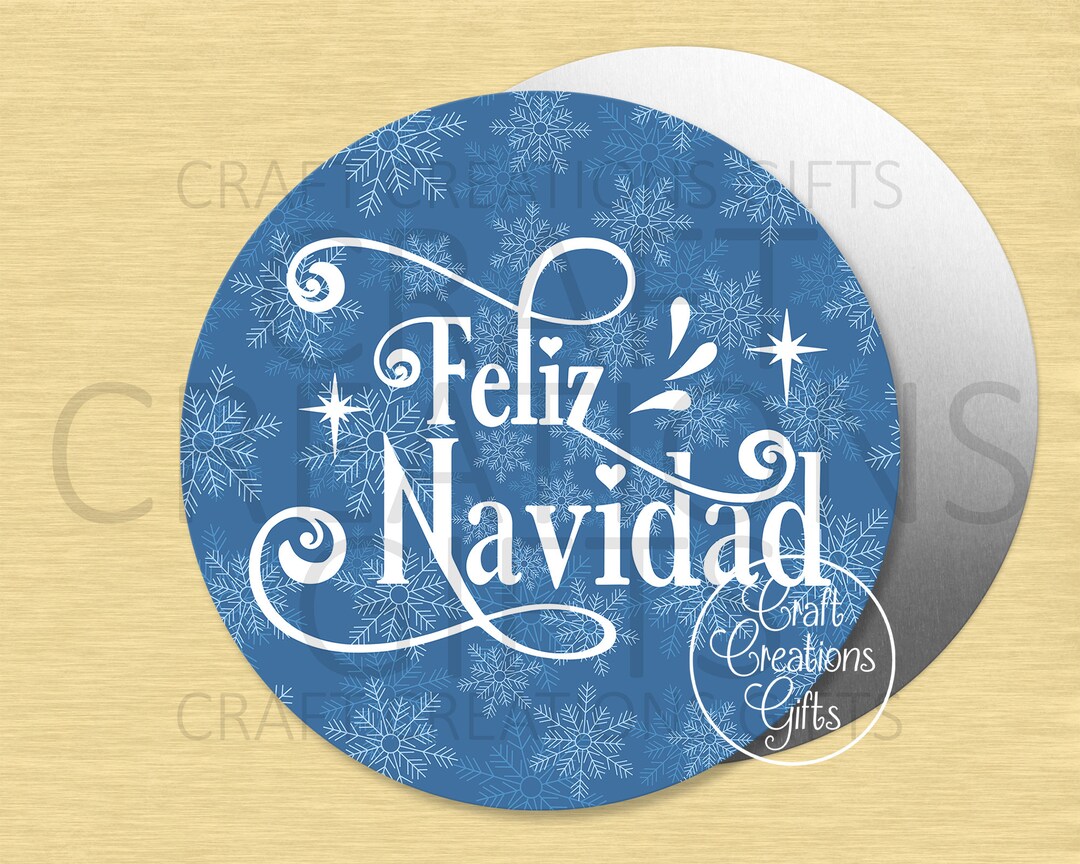 CRAFT SIGN Feliz Navidad Spanish Mexican Merry Christmas Blue ...