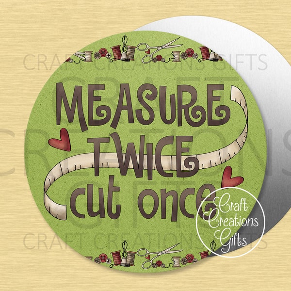 Measure Twice Cut Once Sign - Etsy