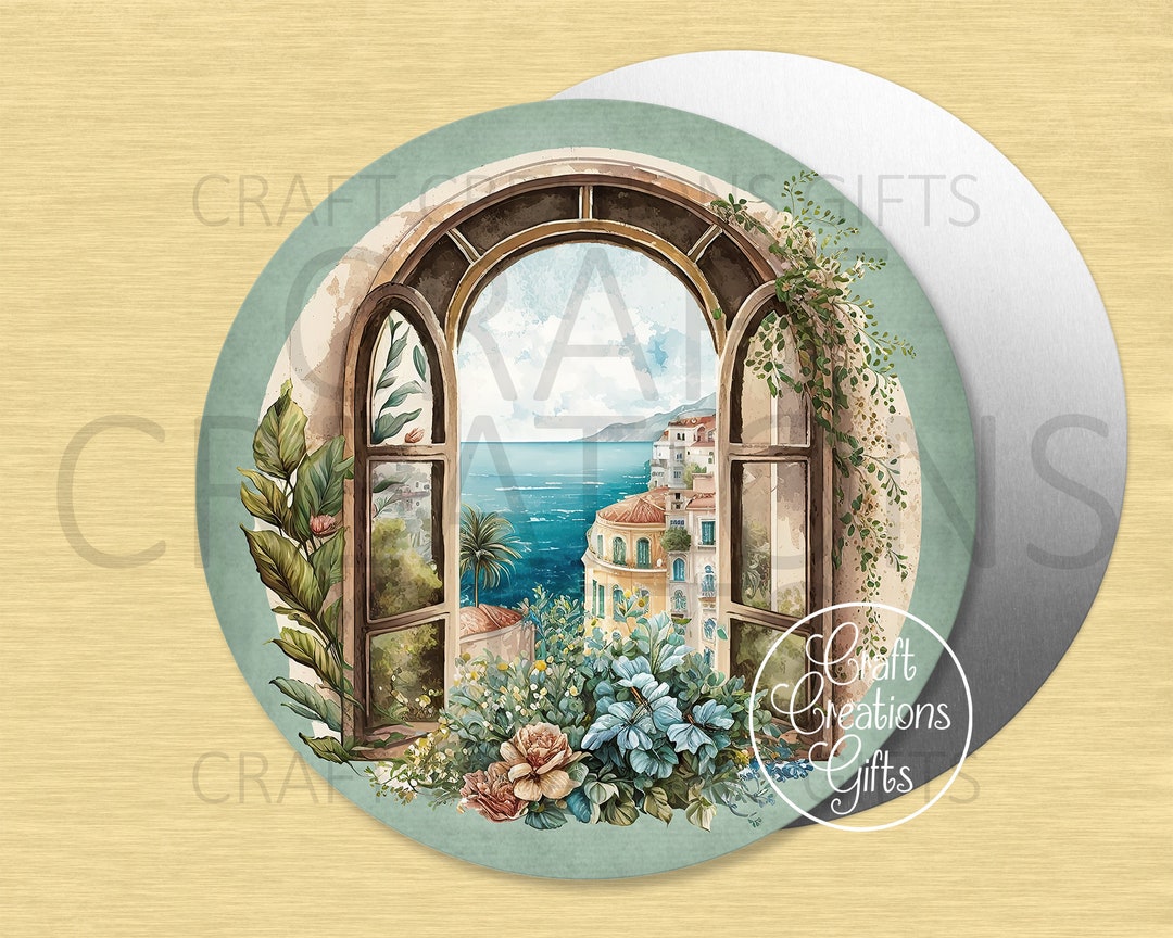 CRAFT SIGN French Riviera Window View Watercolor Crafts Miniatures ...