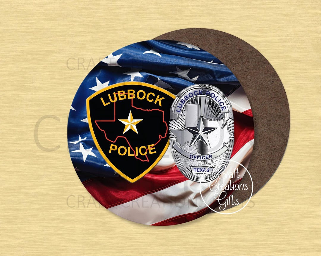 WREATH SIGN MDF Lubbock Police Dept Texas Law Enforcement Badge Patch ...