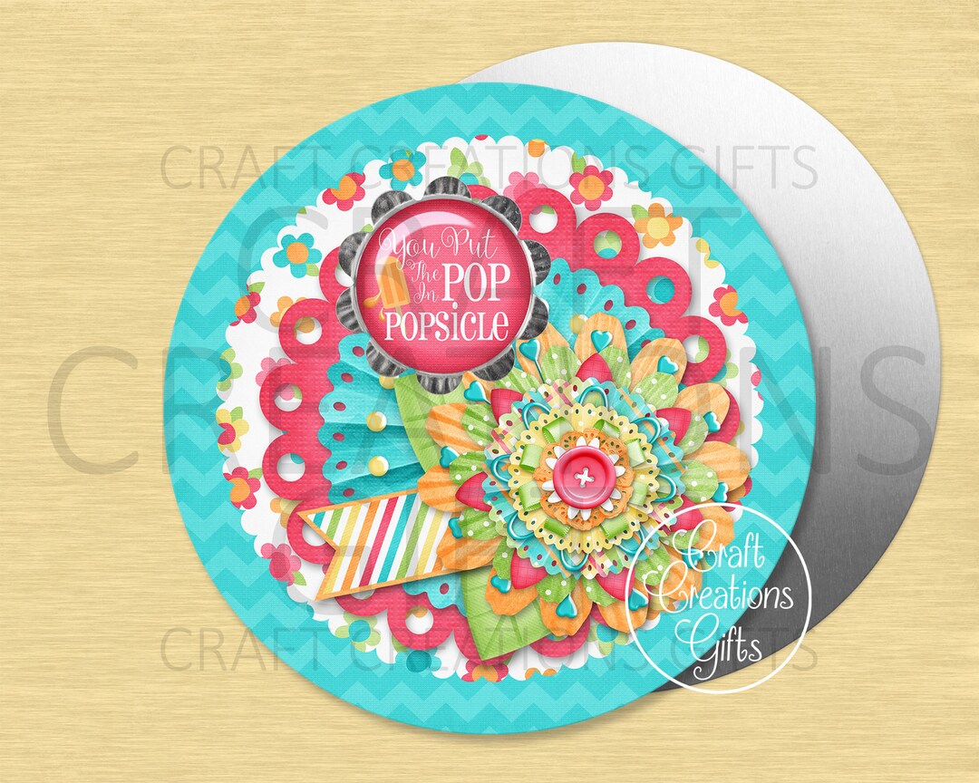 CRAFT SIGN You Put the Pop in Popsicle Summer Fun Tiered Tray Round ...