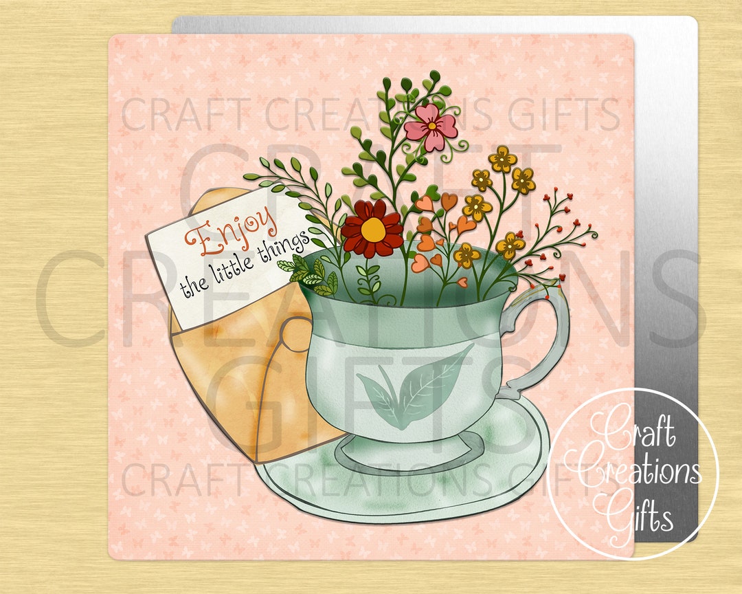 SQUARE CRAFT SIGN Enjoy the Little Things Crafts Tiered Tray Displays ...