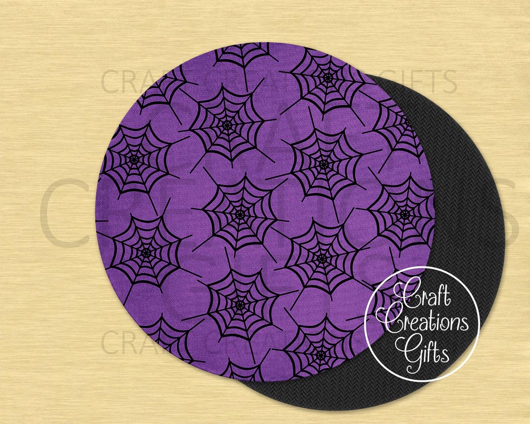 DRINK COASTERS Spider Webs Black Purple Fall Halloween Set of 2 ...