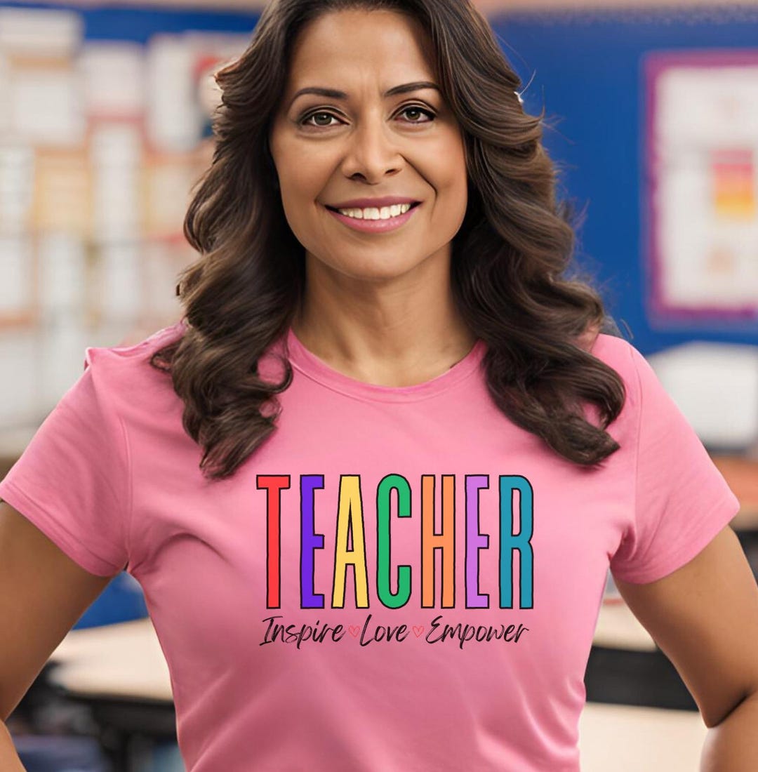 Teacher Inspire Love Empower Colorful Unisex Softstyle T-shirt - Etsy