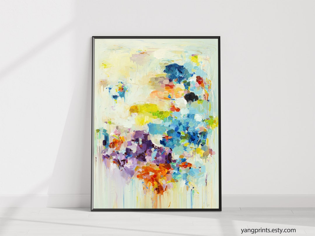 Large Canvas Art, Signed Abstract Giclee Print: Floating Clouds, Home ...