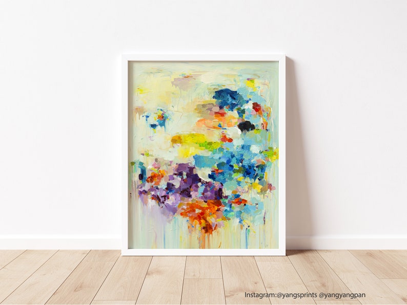 Large Canvas Art, Signed Abstract Giclee Print: Floating Clouds, Home ...