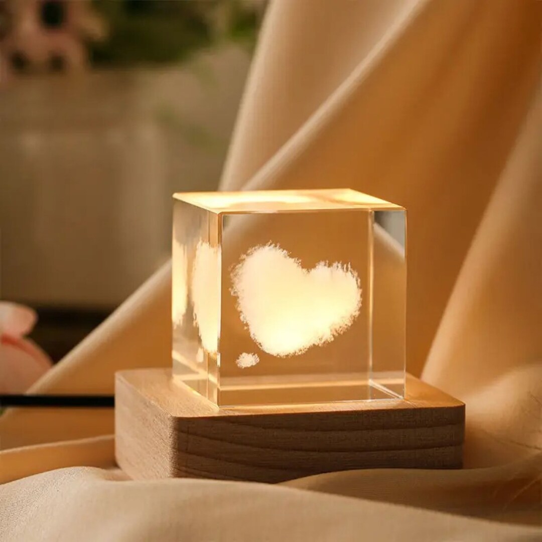 Crystal Cloud Cube Sculpture Wolke Sky Nuage Paperweight Shelf Sitter ...